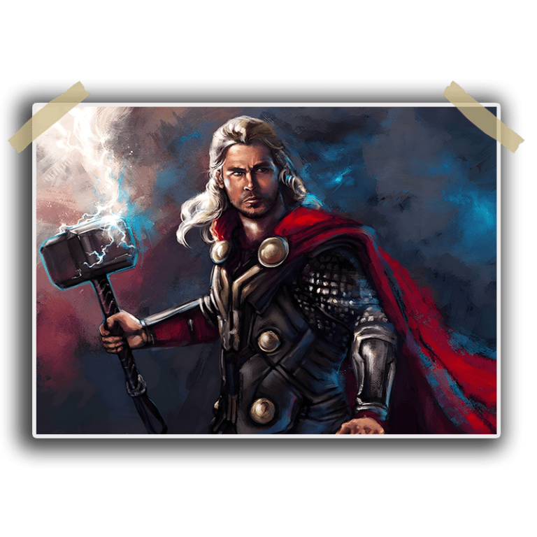 Thor Painted V2 Single Poster | 13×19 inches | 300 GSM | Laminated ...