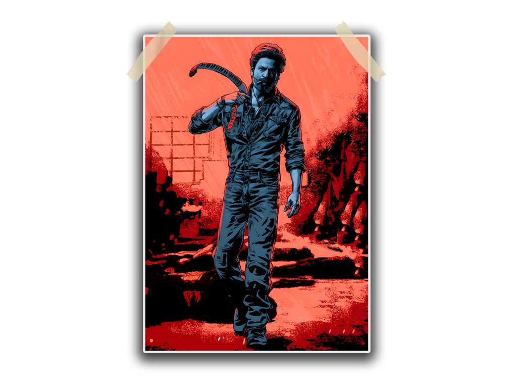Shah Rukh Khan Jawan Art 1 Single Poster | 13×19 inches | 300 GSM ...