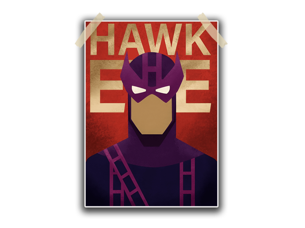 Hawkeye Vector Art Single Poster | 13×19 inches | 300 GSM | Laminated ...