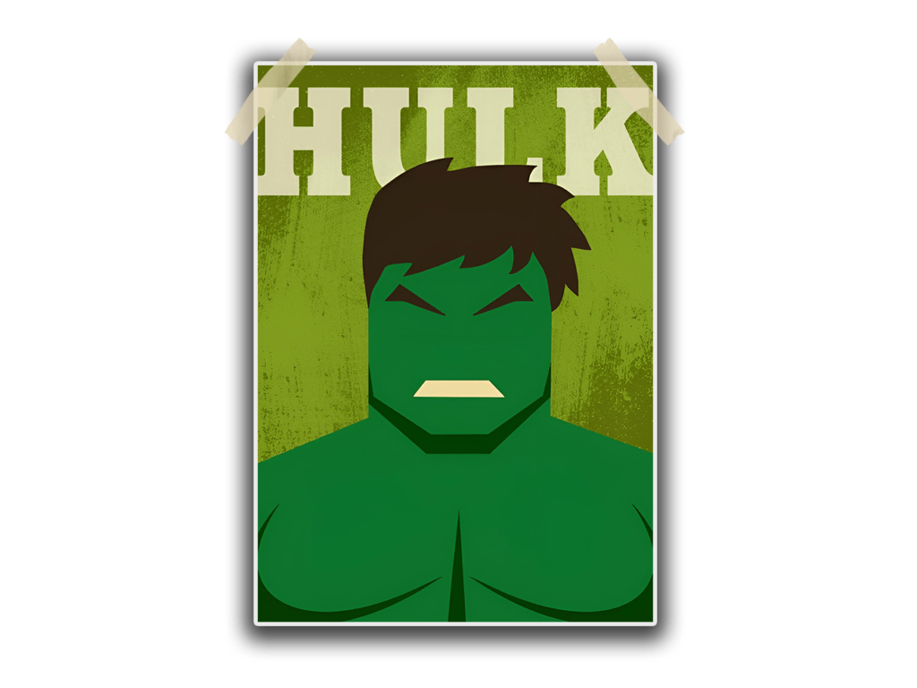 Hulk Vector Art Single Poster | 13×19 inches | 300 GSM | Laminated ...